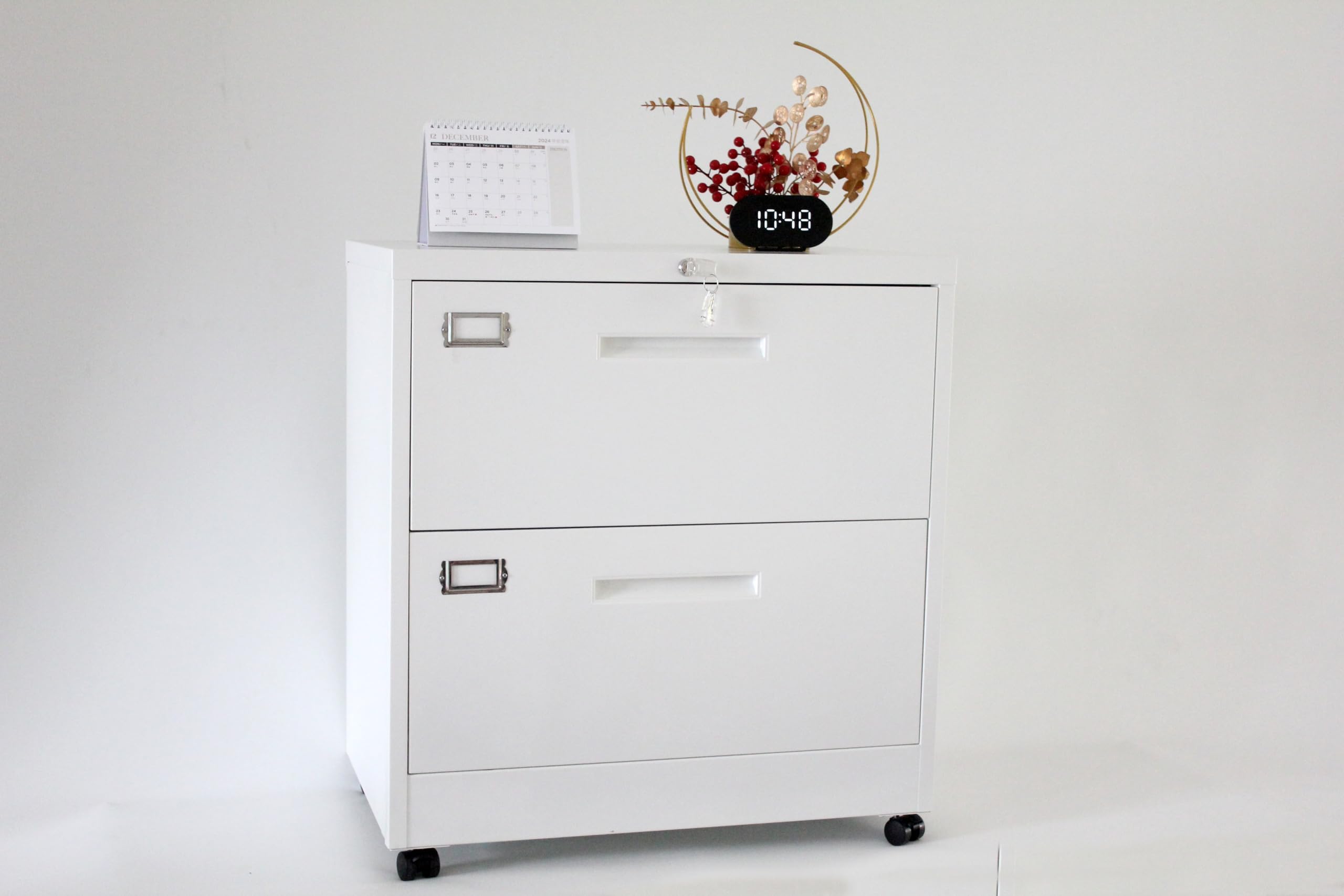 Amazon.com: EastSideHX Metal Mobile 2-Drawer Storage Cabinet with Lock and Wheels,Vertical File ...