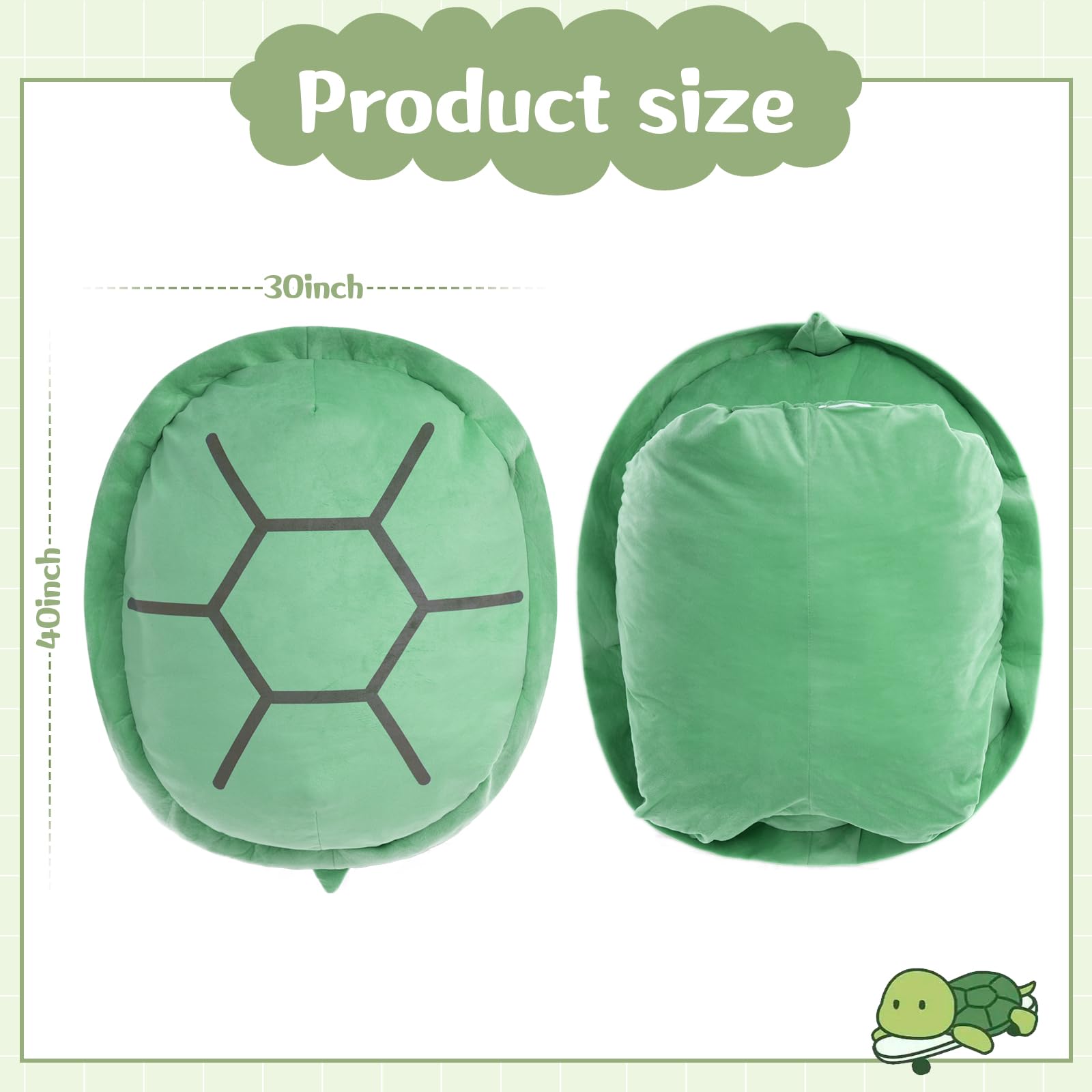 BENINY 40 inch Wearable Turtle Shell Pillow, Giant Stuffed Turtle Shell ...