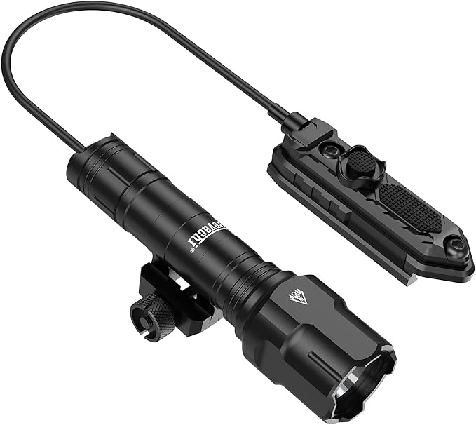 Feyachi 1200 Lumen Tactical Flashlight Matte Black LED Weapon Light ...