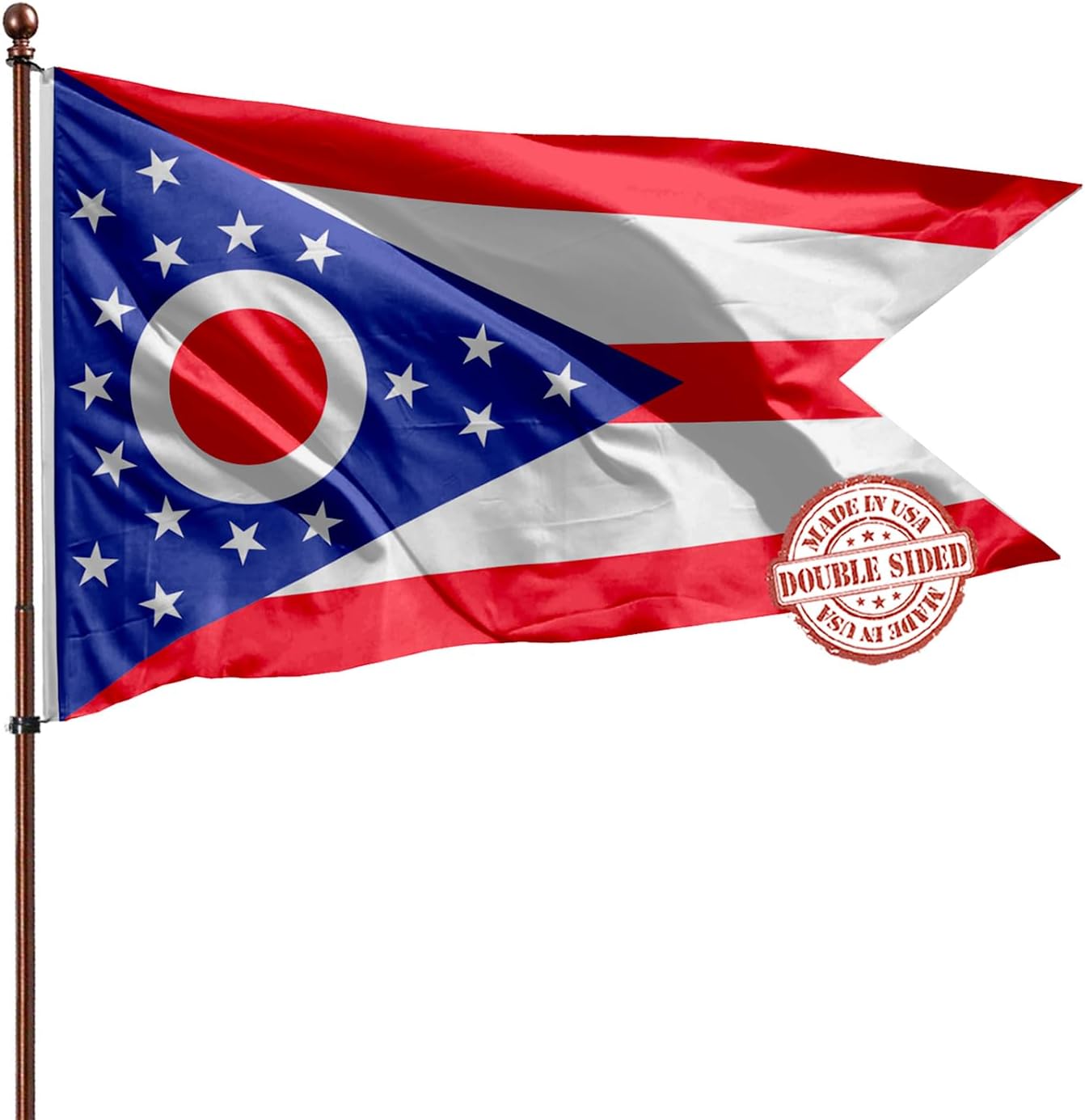 Amazon.com: Double Sided Ohio State Flags 3x5 FT Outdoor- 3Ply 240D 4 ...
