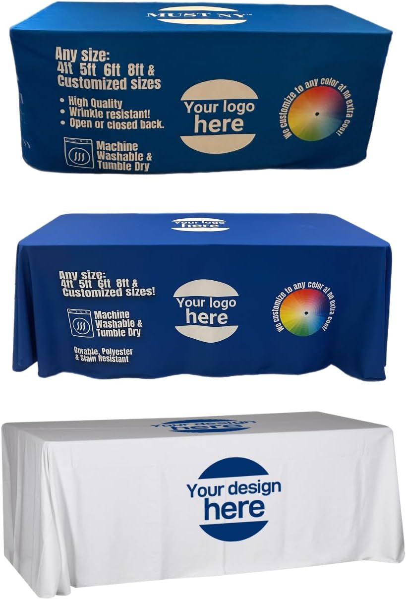 Amazon.com: UnitedPrints 6ft Custom Logo Imprint Table Covers Stretch ...