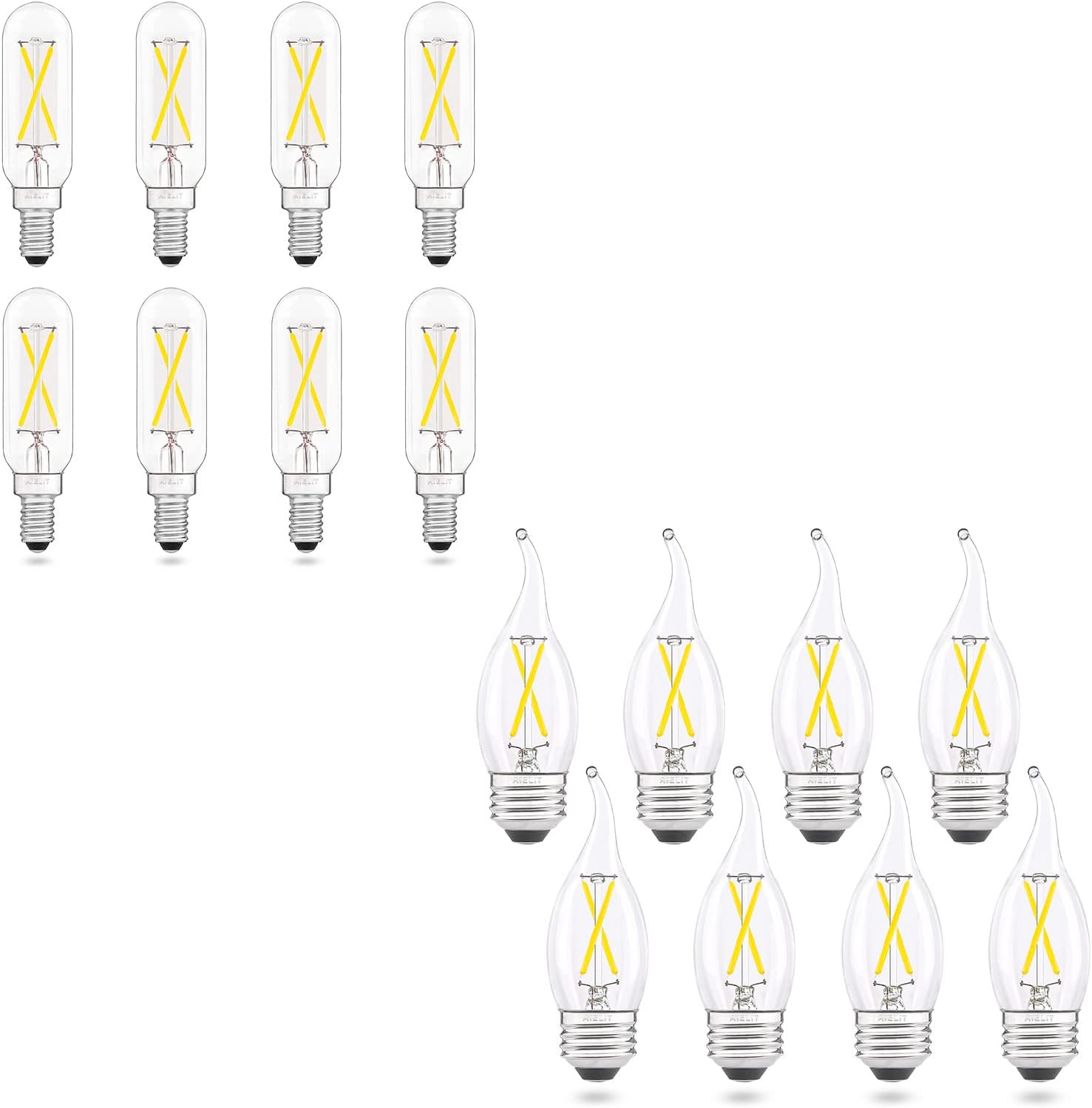 AIELIT 8Pack 2W T6 E12 LED Bulb/CA10 E26 LED Light Bulb Bundle ...