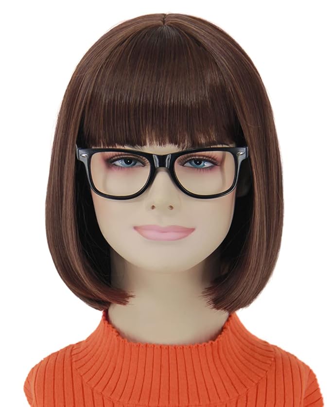 Amazon.com: Juziviee Velma Wig - Brown Bob with Bangs, Short Bob Hair ...