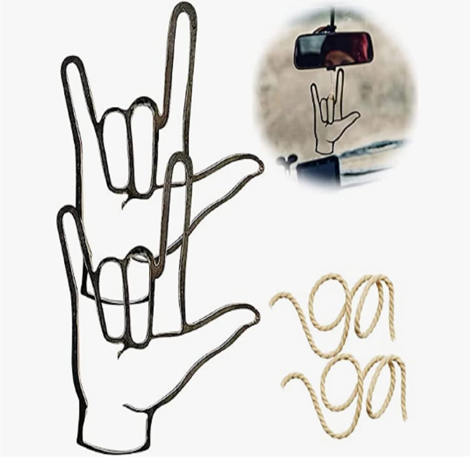 Amazon.com: 2pc Hand Gesture Pendant Personalized I Love You Gesture ...