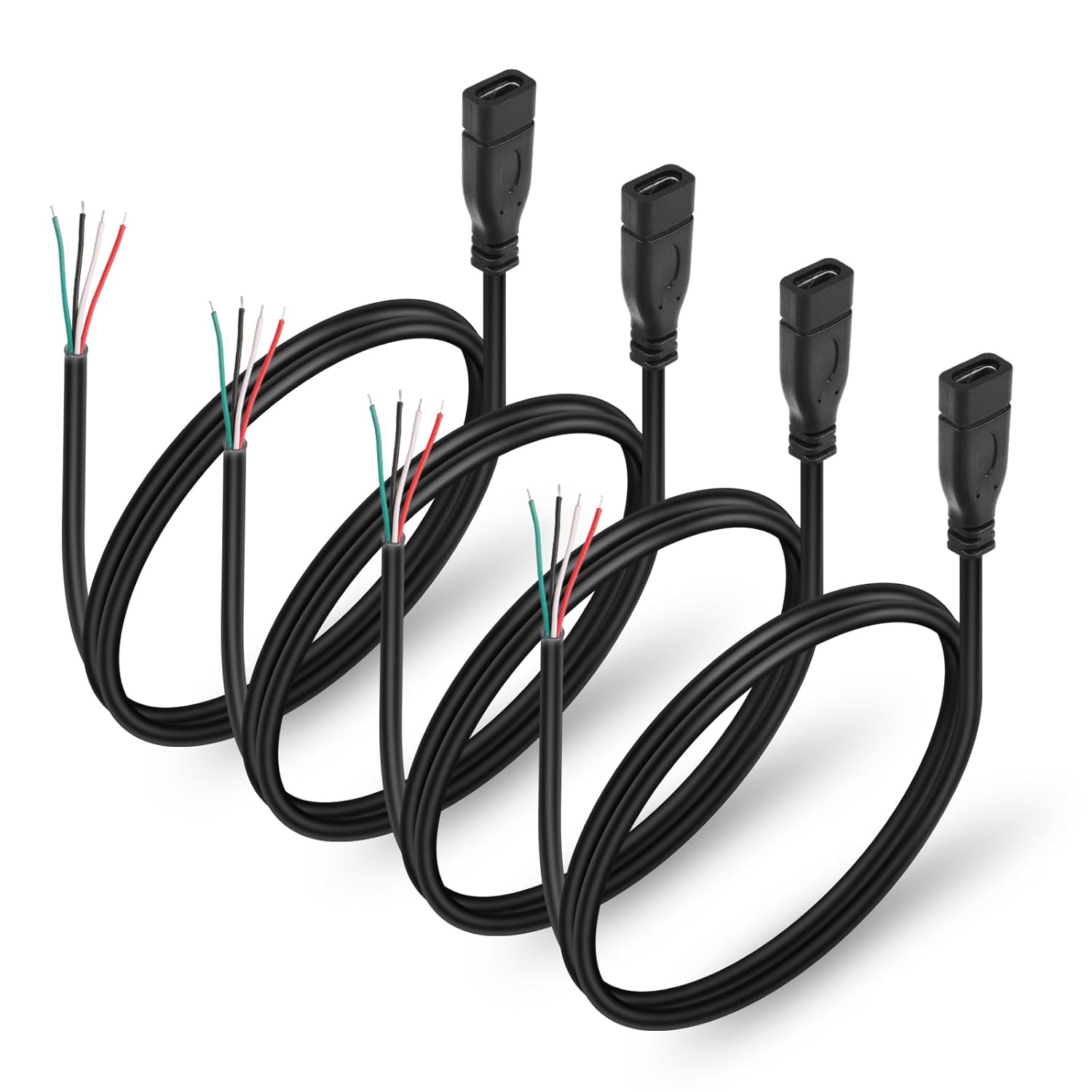 Amazon.com: HATMINI 4 PCS USB Type-C PD Pigtail Power Cable Fast ...