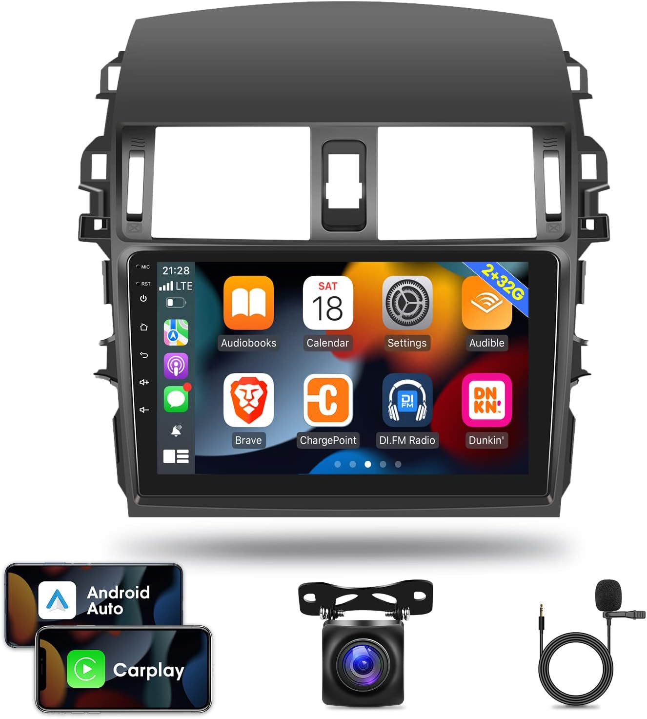 Amazon.com: [2G+32G] Car Radio for Toyota Corolla 2009-2013, 9 inch ...