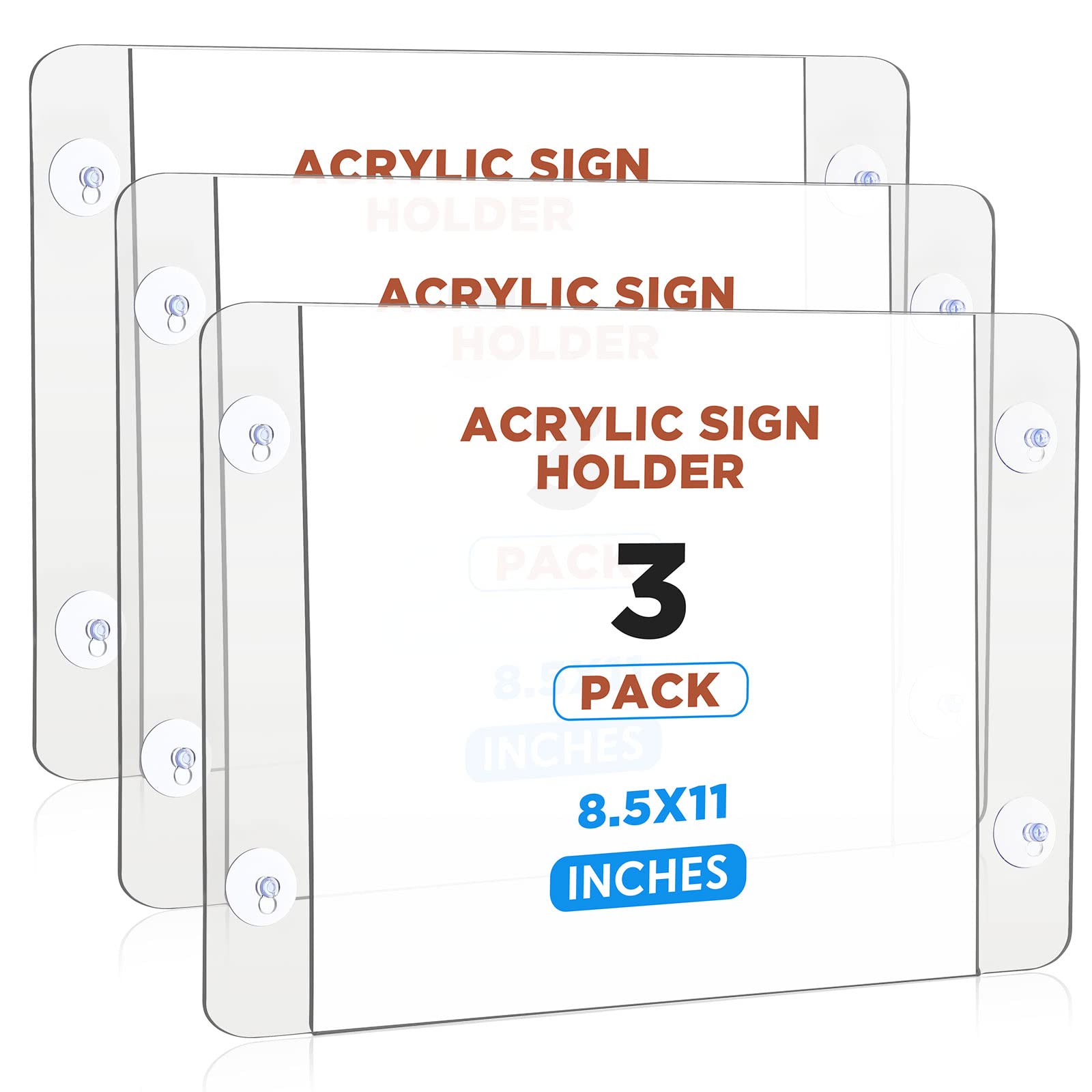 Amazon.com : Gerrii 3 Packs Acrylic Window Wall Mount Sign Holder 8.5 x ...