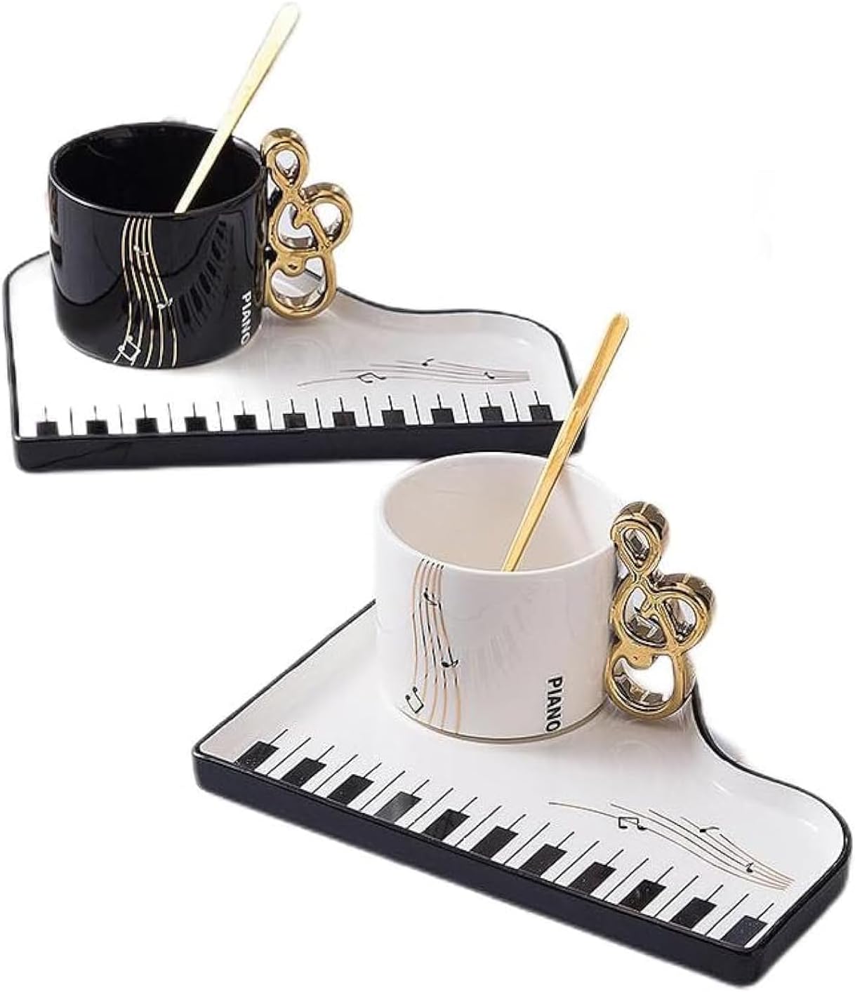 Amazon.com: BUYNEED 12.9 Oz Music Mug Musical Note Design Piano Handle ...