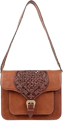 Scully West Collection Embossed Floral Flap Handbag B196 **, Brown, ONE ...