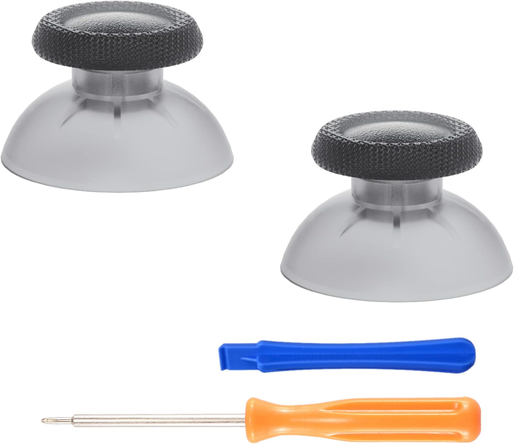 Amazon.com: eXtremeRate Clear Black Replacement Thumbsticks for PS5 ...