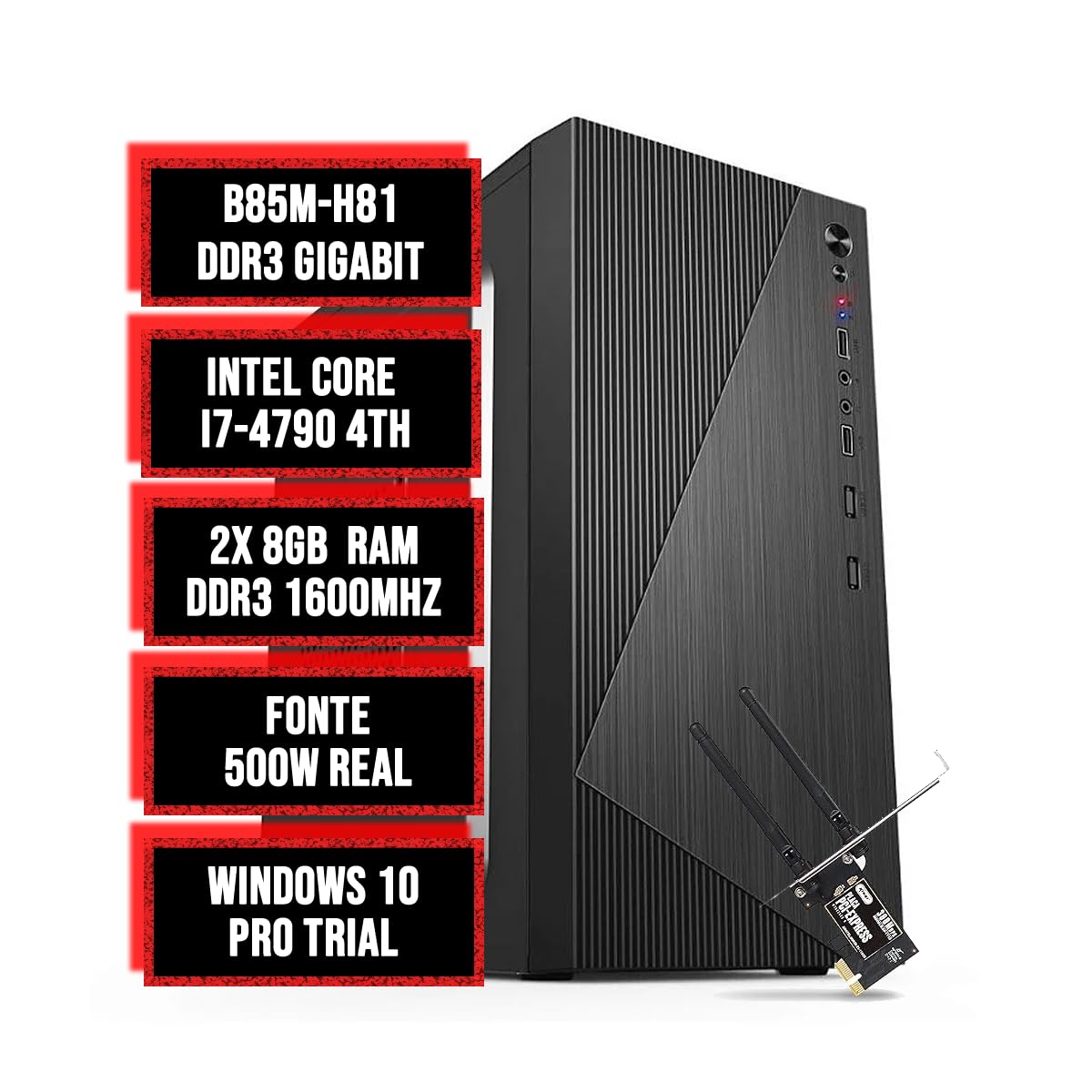 CPU INTEL CORE I7 4790, B85M, NVME, 16GB DDR3, 500W REAL, WINDOWS 11 ...