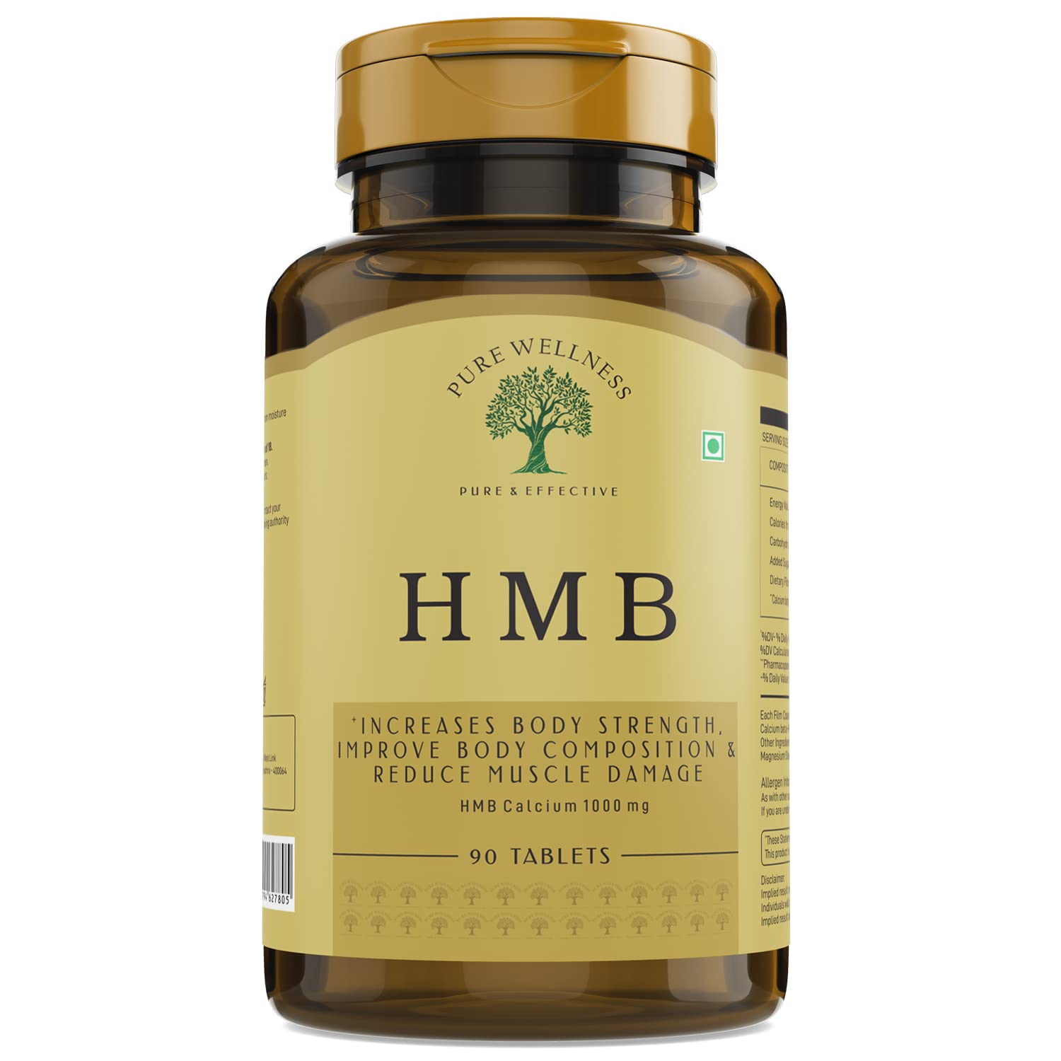 PURE WELLNESS HMB 1000MG Tablets (Calcium, Beta-Hydroxy Beta ...
