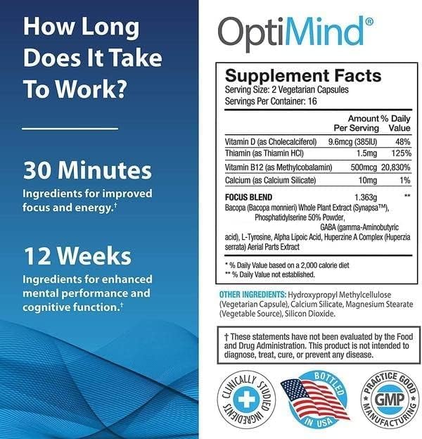 Optimind Nootrópicos Suplemento de refuerzo cerebral Mejora el enfoque ...
