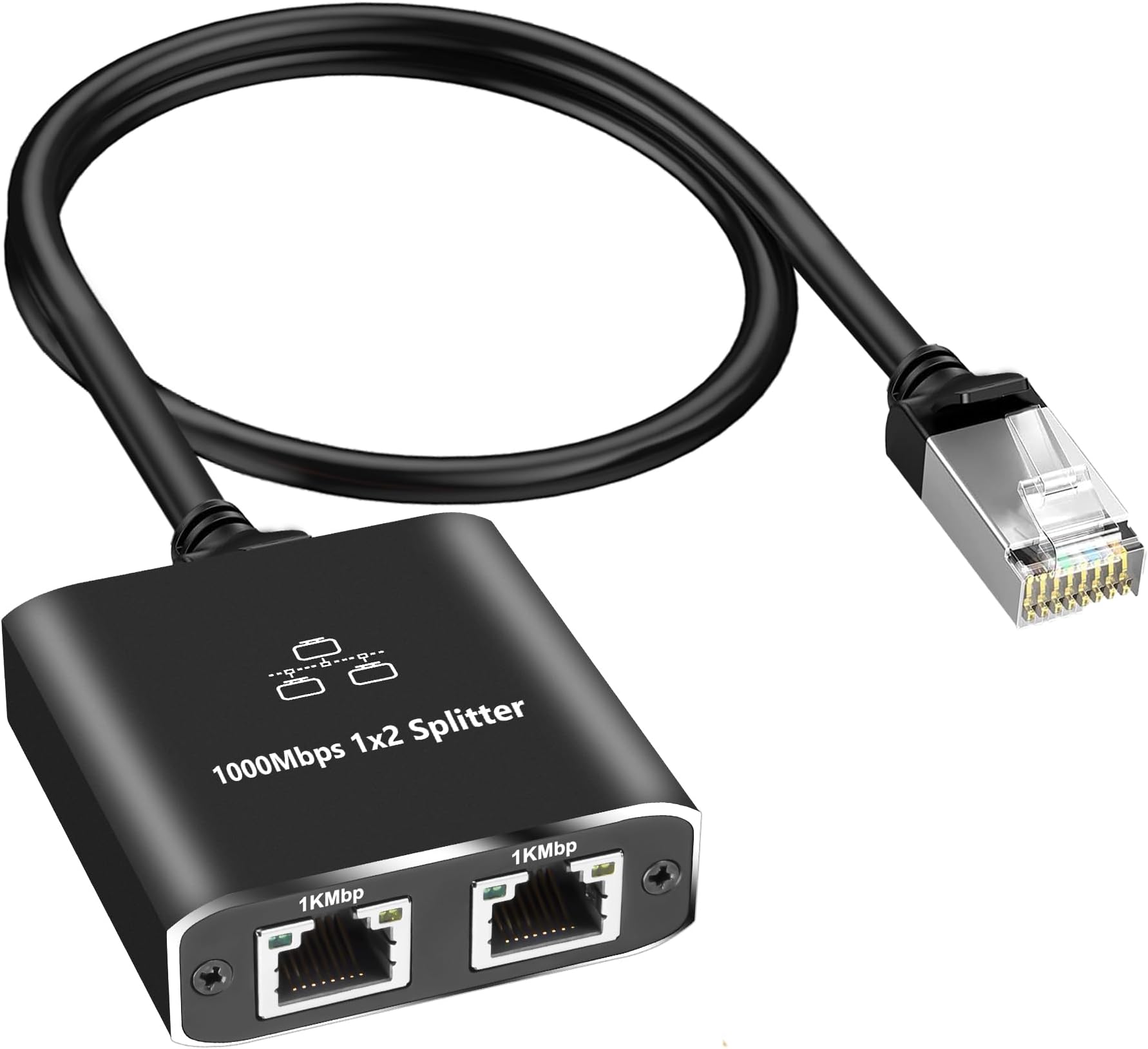 Ethernet Splitter 1 to 2 Out with Cat 6 Ethernet Cable, 1000Mbps High ...