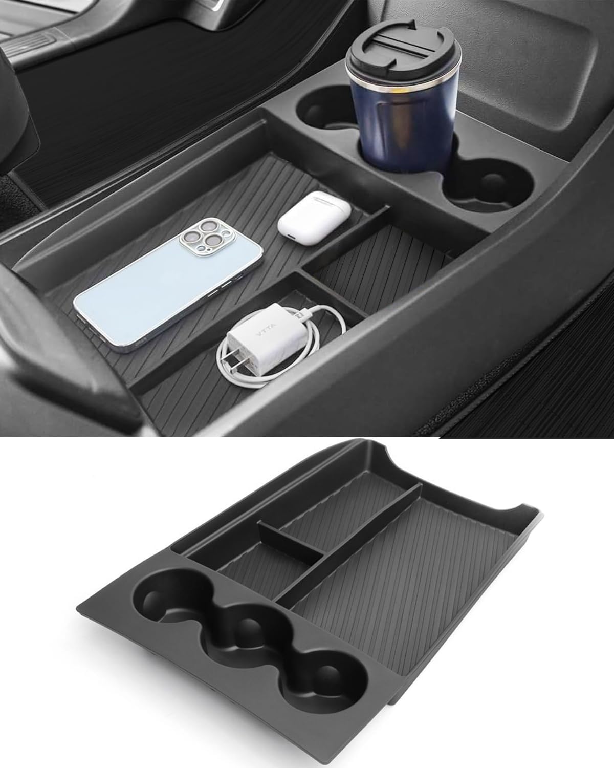 Amazon.com: YEE PIN Rivian R1S Lower Console Organizer Cup Holder for ...