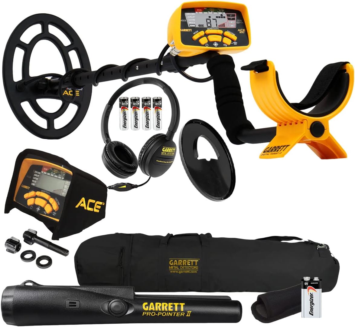 Amazon.com : Garrett ACE 300 Metal Detector with Waterproof Coil Pro ...