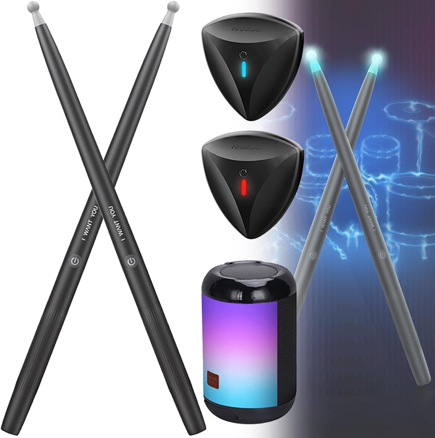 Amazon.com: Air Drum Sticks Set Virtual Reality Electronic Drum Kit ...