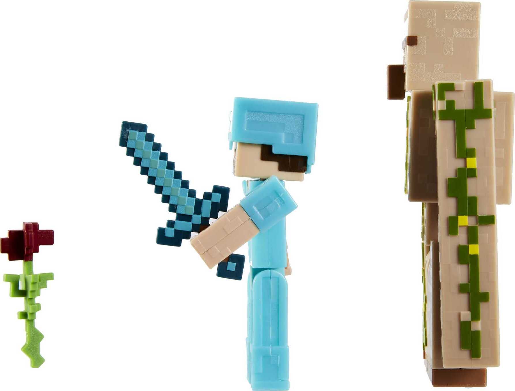 Mattel Minecraft Steve and Iron Golem Figures: Buy Online in INDIA at ...