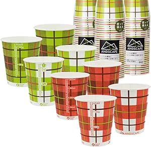 Amazon.co.jp: アンドスケープ 紙コップ ペーパーカップ チェック 205ml 7oz（7オンス） 150個入 【 フェーズフリー PHASEFREE 防災グッズ 備蓄品 おしゃれ ...