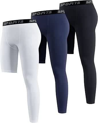 Amazon.com: Geyoga 3 Pack One Leg Compression Tights 3/4 Single Leg ...