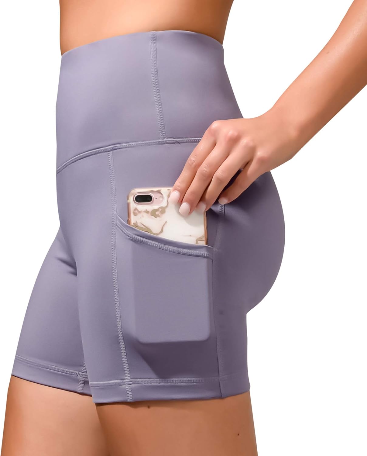 Velocity High Waisted Squat Proof Spandex Running Shorts for Women with ...