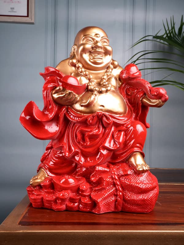 Buy THE WHITE INK DECOR Premium fengshui Laughing Buddha Figurine,Good ...