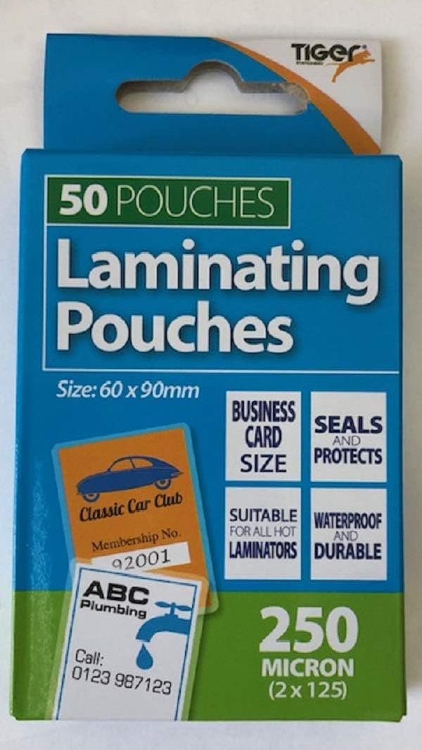 Credit Card Size (86 x 54mm) - Cold Self Seal Laminating Pouches - Pack ...