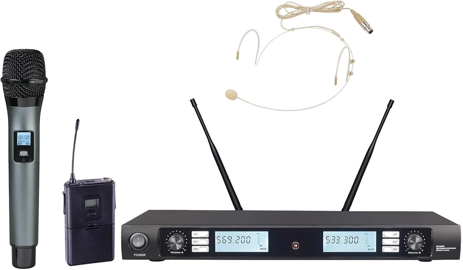 Amazon.com: Bolymic Mike 2900UHF Wireless Microphone & Rack Mountable ...