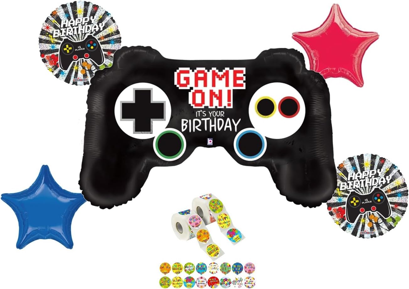 Amazon.com: Game Controller Video Games 80s PAC-MAN 5 Piece Balloon ...