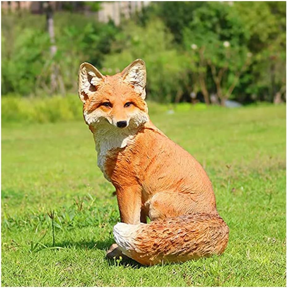 Amazon.com : Woodland Fox Garden Animal Statue, Garden Ornament Outdoor ...