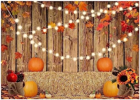Amazon.com : YYNXSY Fall Thanksgiving Photo Backdrop Autumn Retro Board ...