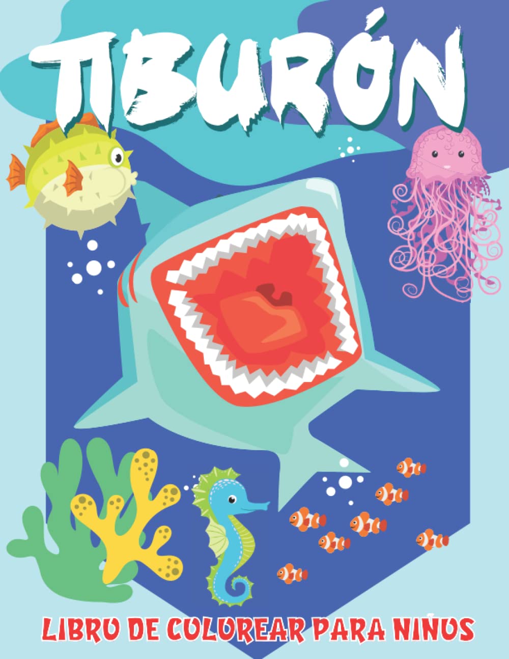 Tiburon Libro De Colorear Para Ninos Mas De 30 Lindas | Desertcart ...