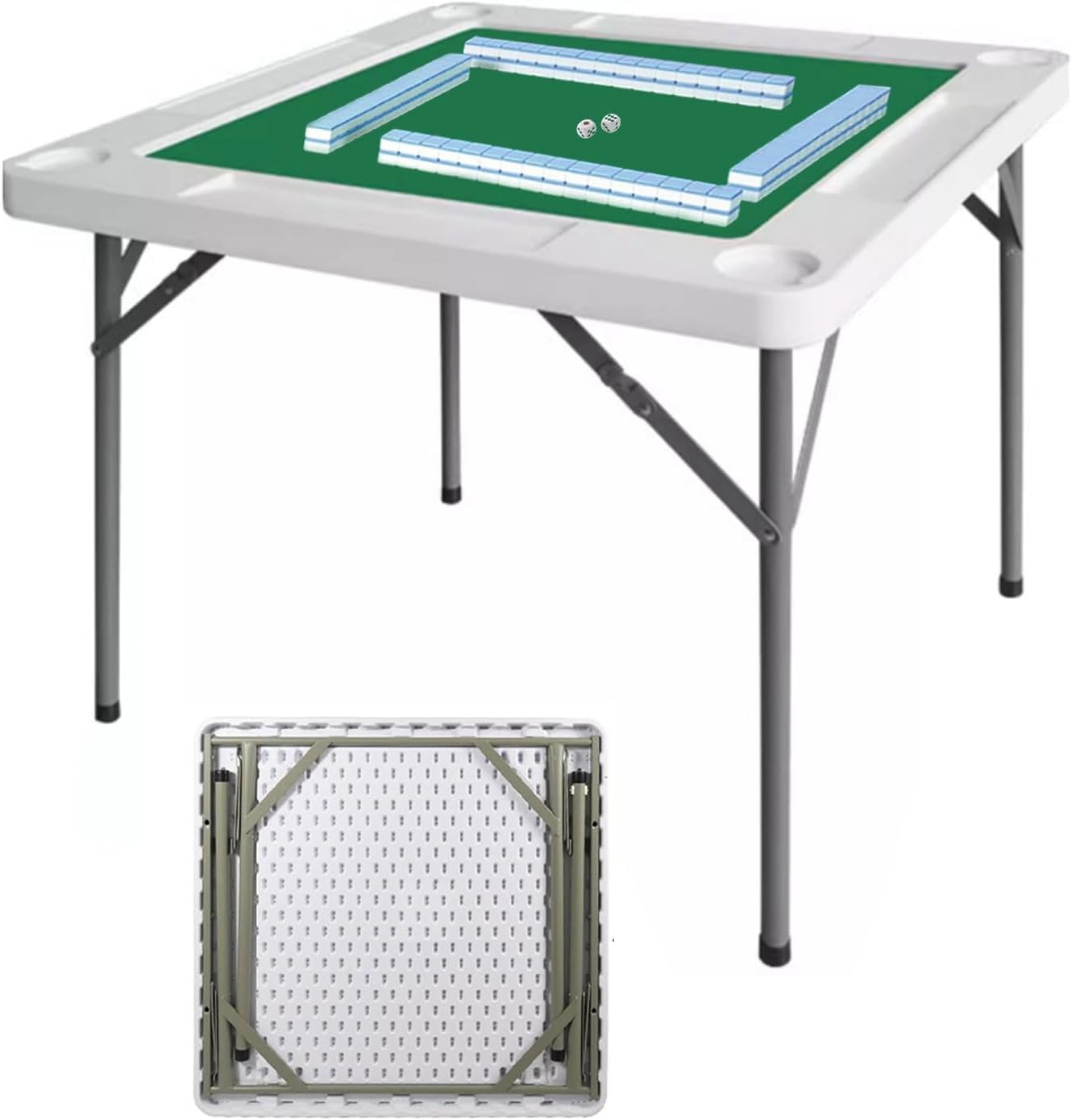 Amazon.com: LWWJJ Mahjong Table with Folding Legs, 35.4”x 35.4” Square ...