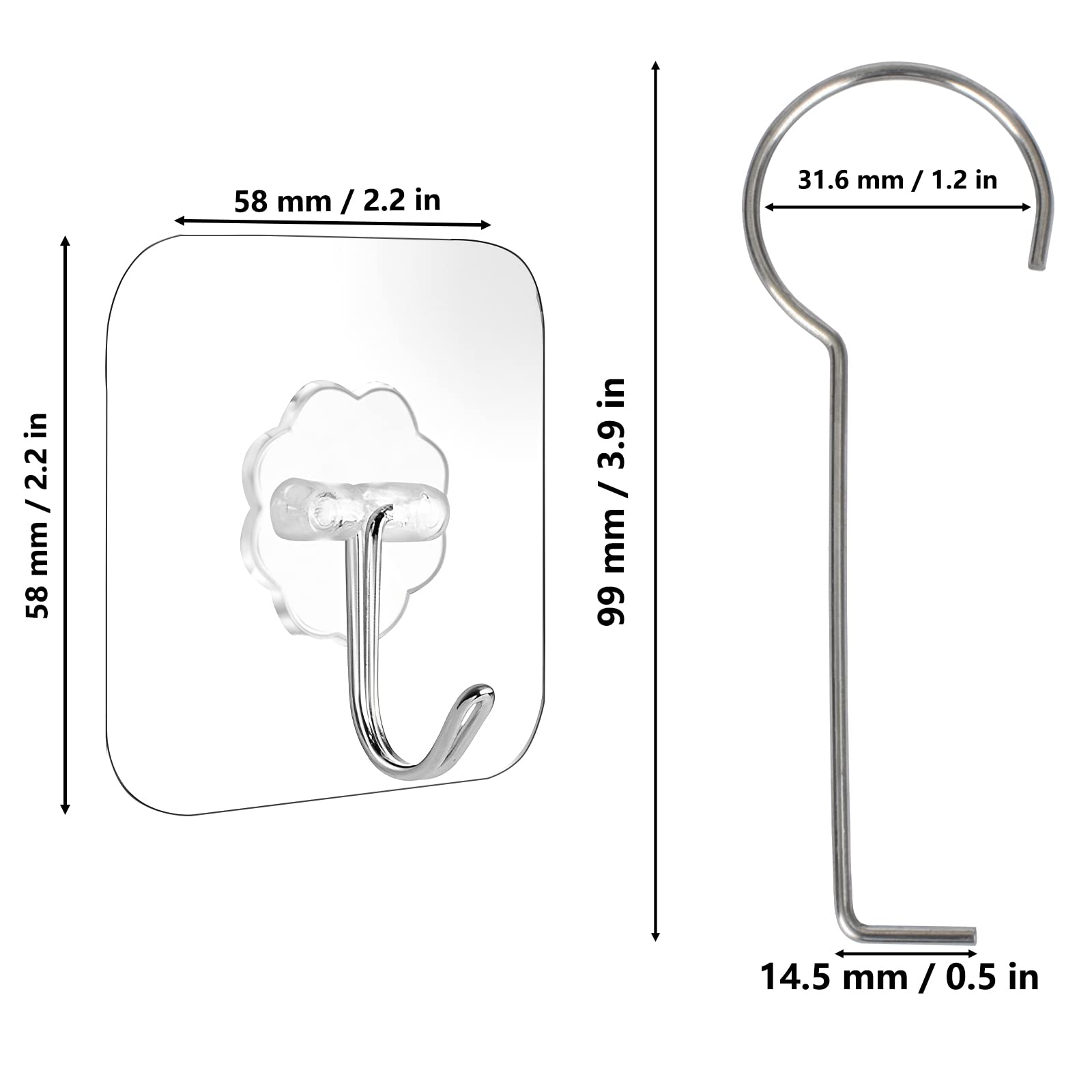 Snapklik.com : 8 Packs Drain Key And Adhesive Hook Stainless Steel ...