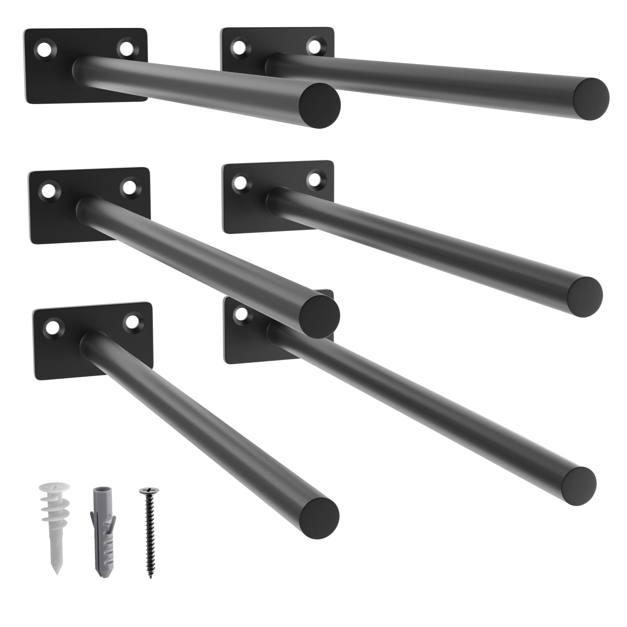 Snapklik.com : LEOPO Black 6 Pack-10 Inch Floating Shelf Bracket
