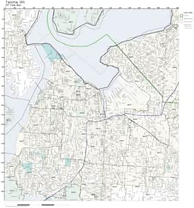 Amazon.com: Working Maps Zip Code Wall Map of Tacoma, WA Zip Code Map ...