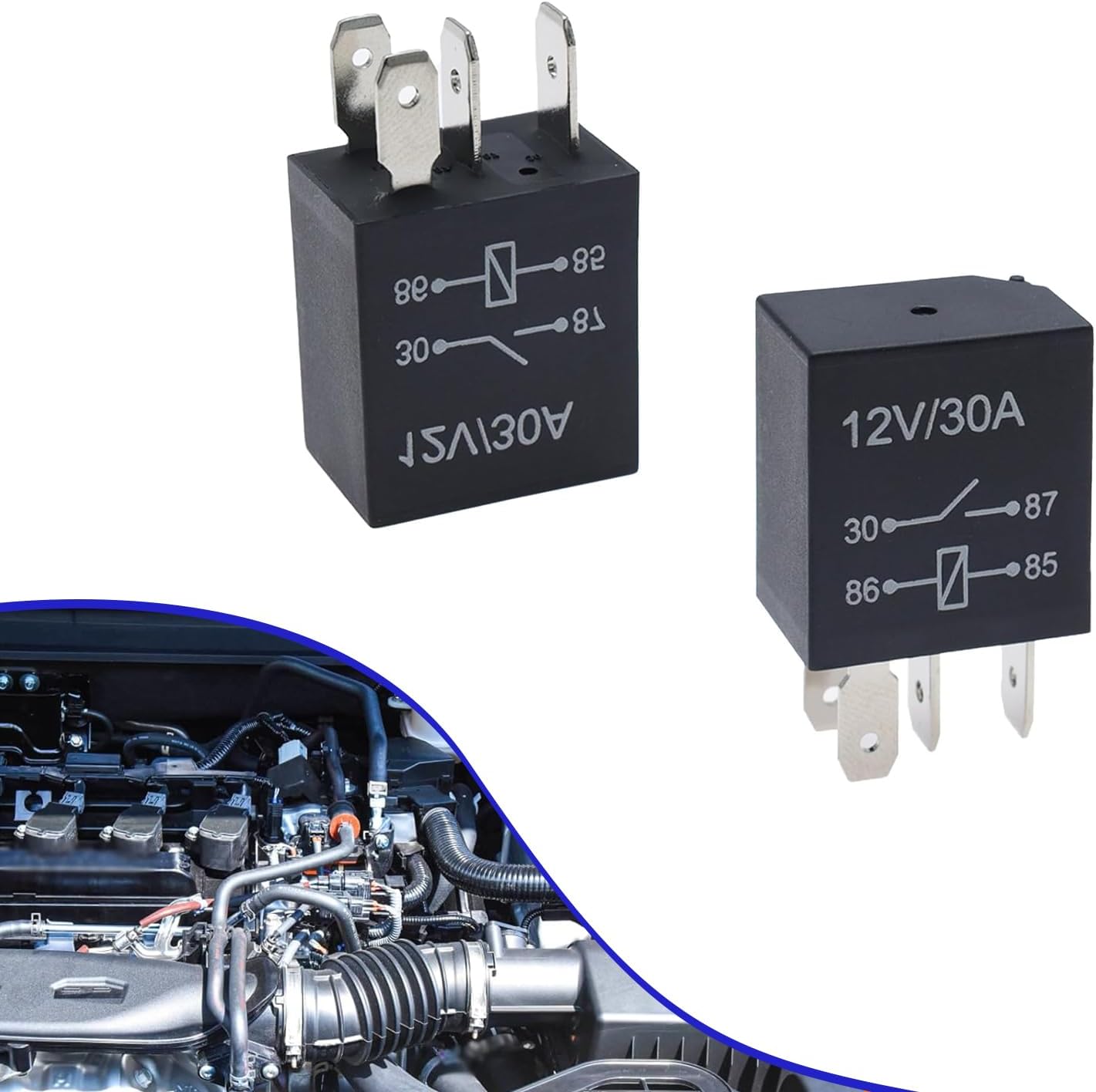 Amazon.com: Sinytuto Pack-2 Automotive 4 Pin Relay, DC12V 30A Oil Pump Starter Audio Universal ...