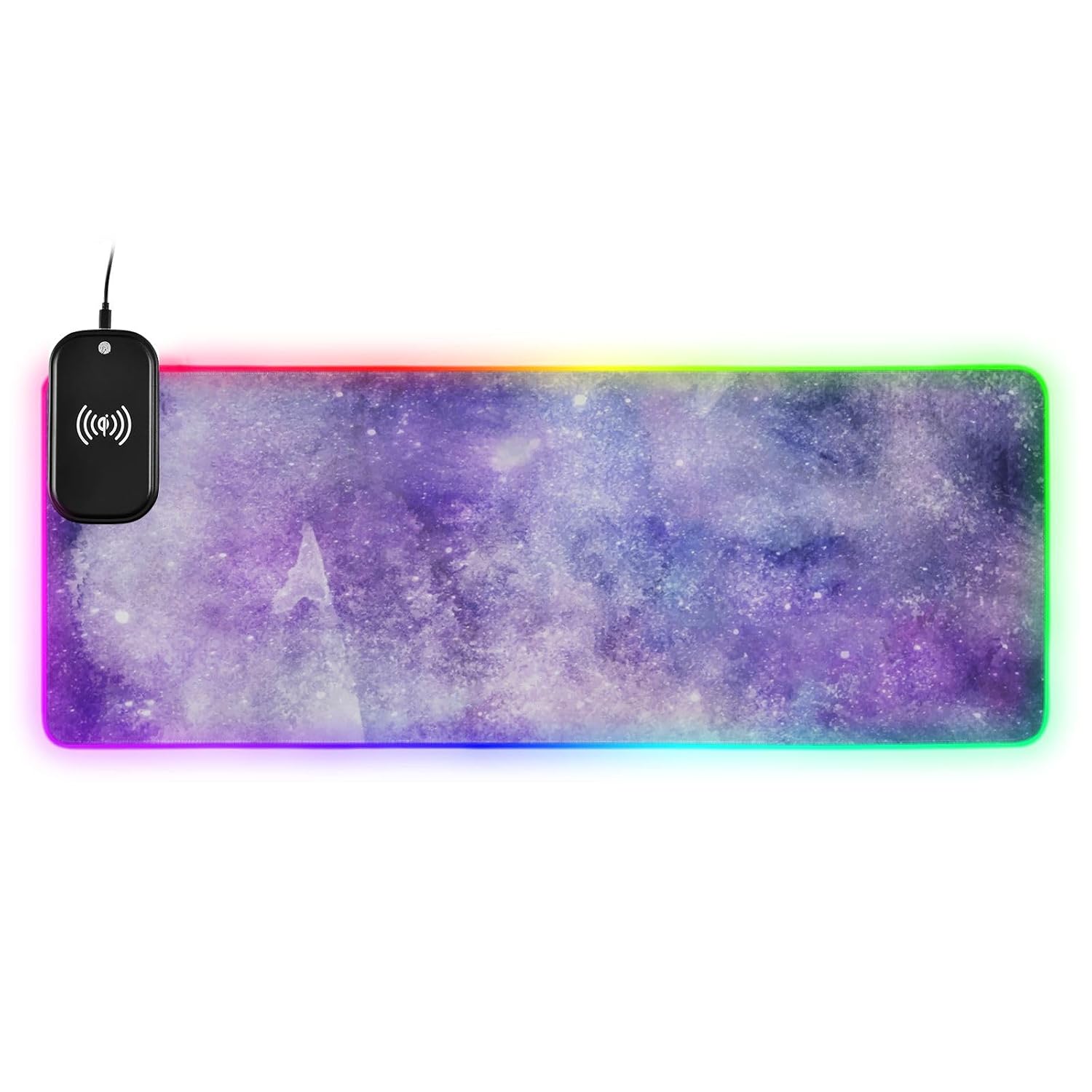 Galaxy Purple White Gaming Mouse Pad Led Mousepads RGB Backlit with 14 ...