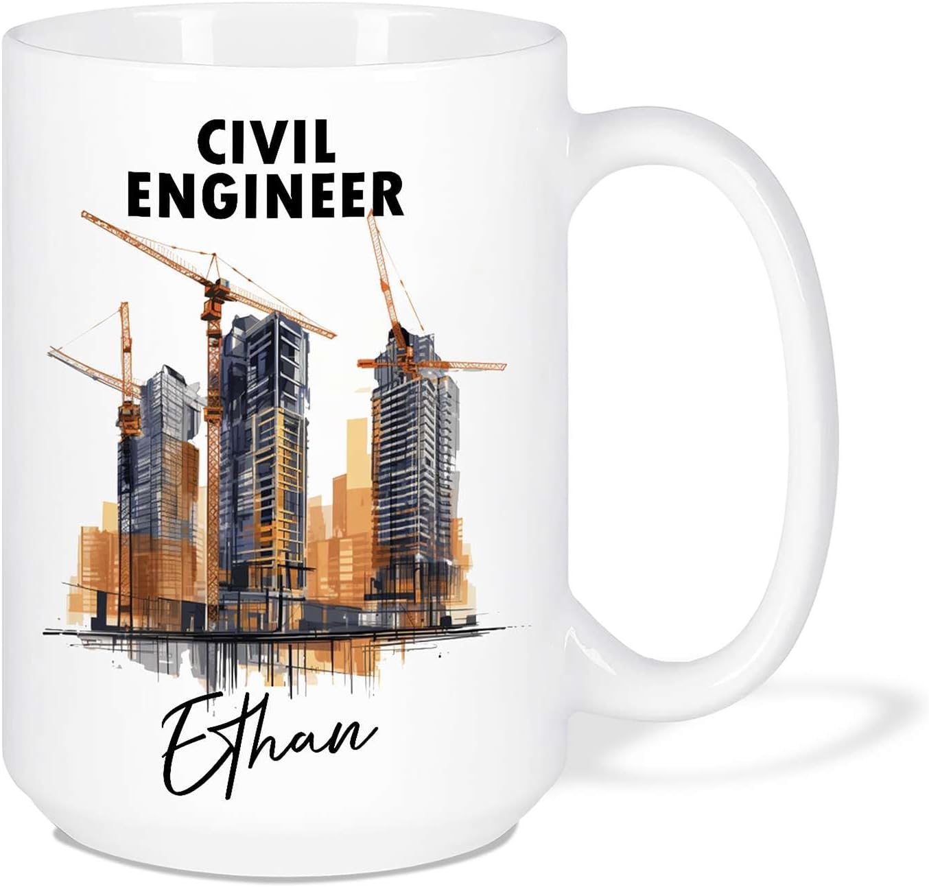 Amazon.com: Personalized Civil Engineer Porcelain Tea Mug With Name ...