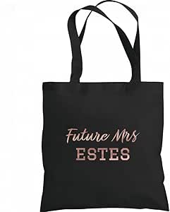 Amazon.com | Metallic Rose Gold Future Mrs. Estes: Liberty Bags Canvas ...