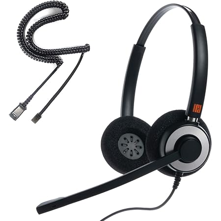 Amazon.com: Wantek Corded Telephone Headset Dual w/Noise Canceling Mic ...