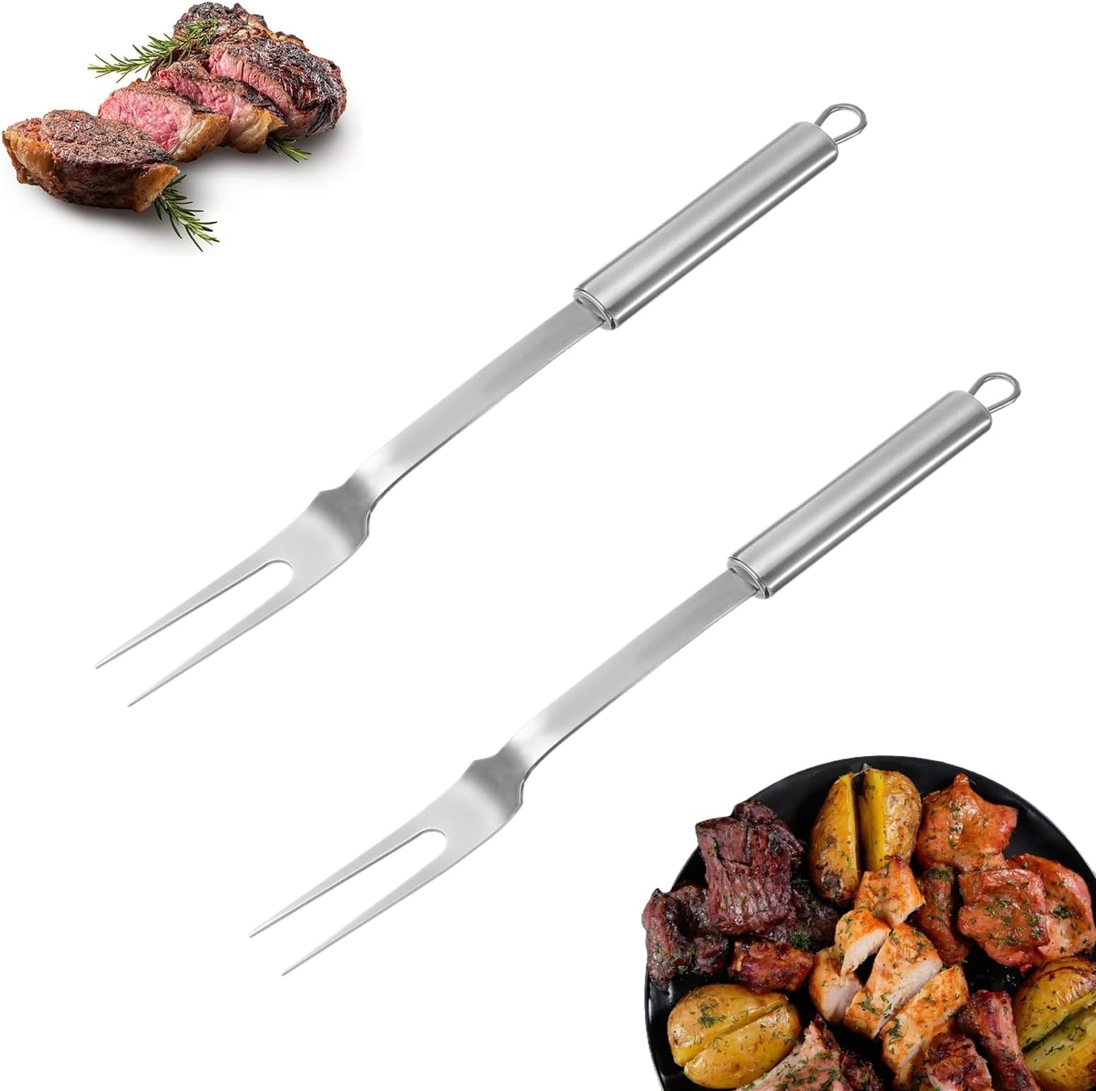 Amazon.com: Cyoufine Meat Cooking Fork Stainless Steel Fork - 10.8 ...