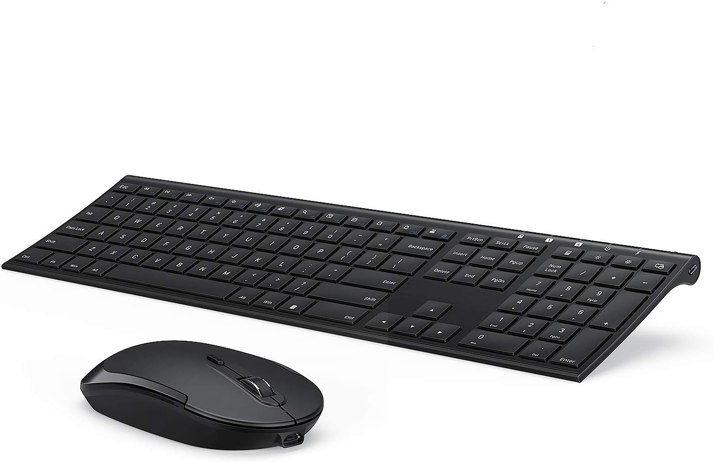 Wireless Keyboard and Mouse, Vssoplor 2.4GHz Rechargeable Compact Quiet ...