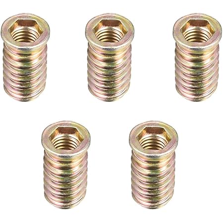 20Pcs Threaded Insert Nuts, Zinc Plated Carbon Steel Hex Socket ...