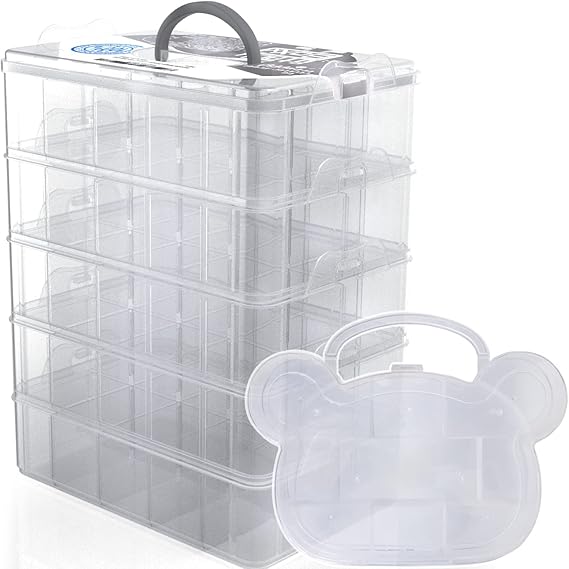 Amazon.com: Stack Boxx Stackable Organizer and Storage Container (White ...