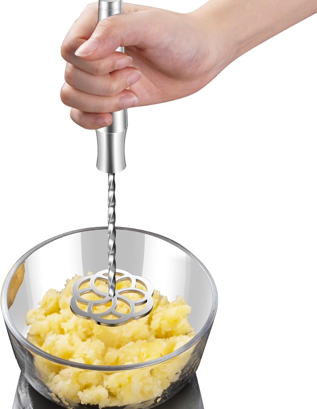 Amazon.com: Brigii Potato Masher with Wooden Handle, Manual Potato ...