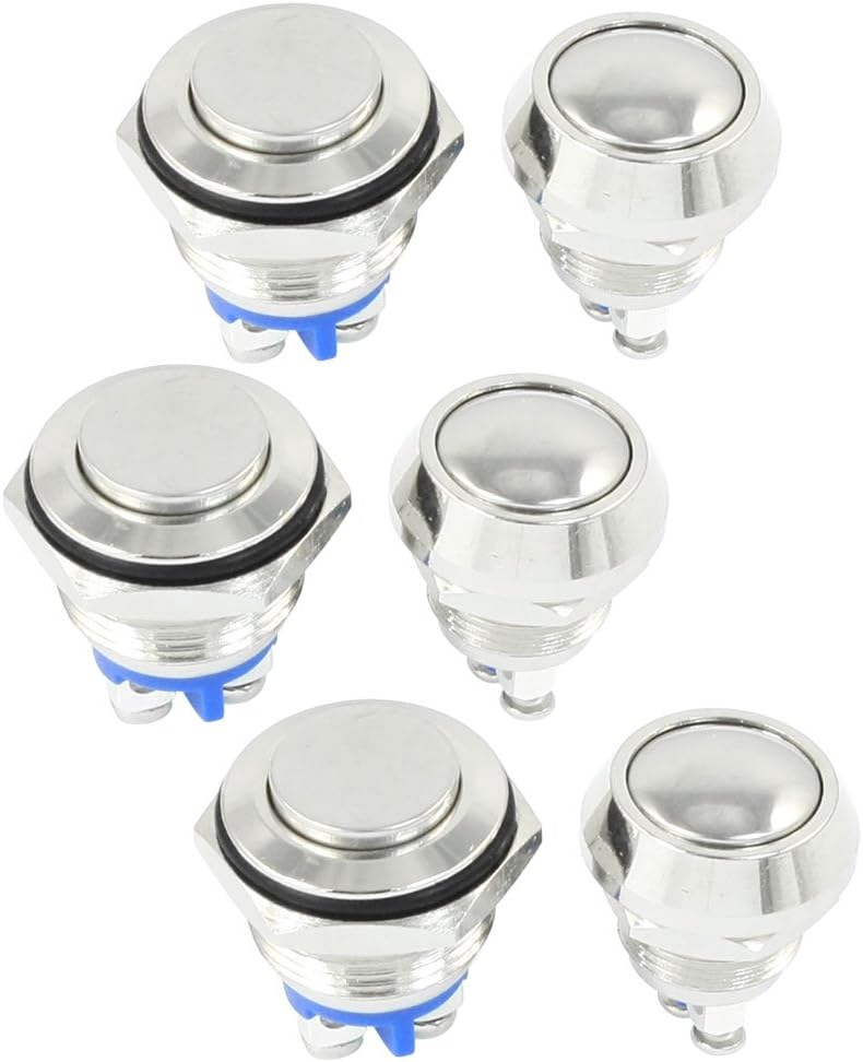 6 in 1 12mm 16mm Thread SPST 1NO Momentary Push Button Switch 24V 3A ...