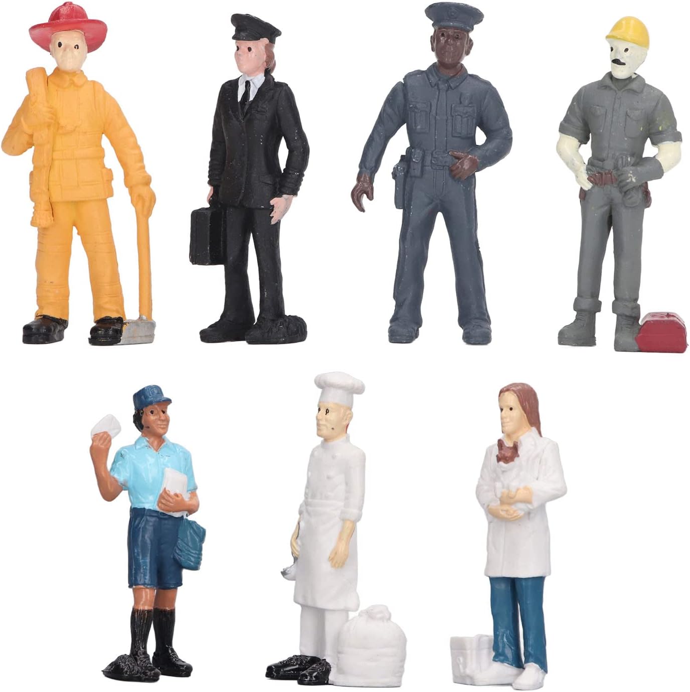 7 Pcs People Figures Toy Set PVC Work People Model for Kids Imaginative ...