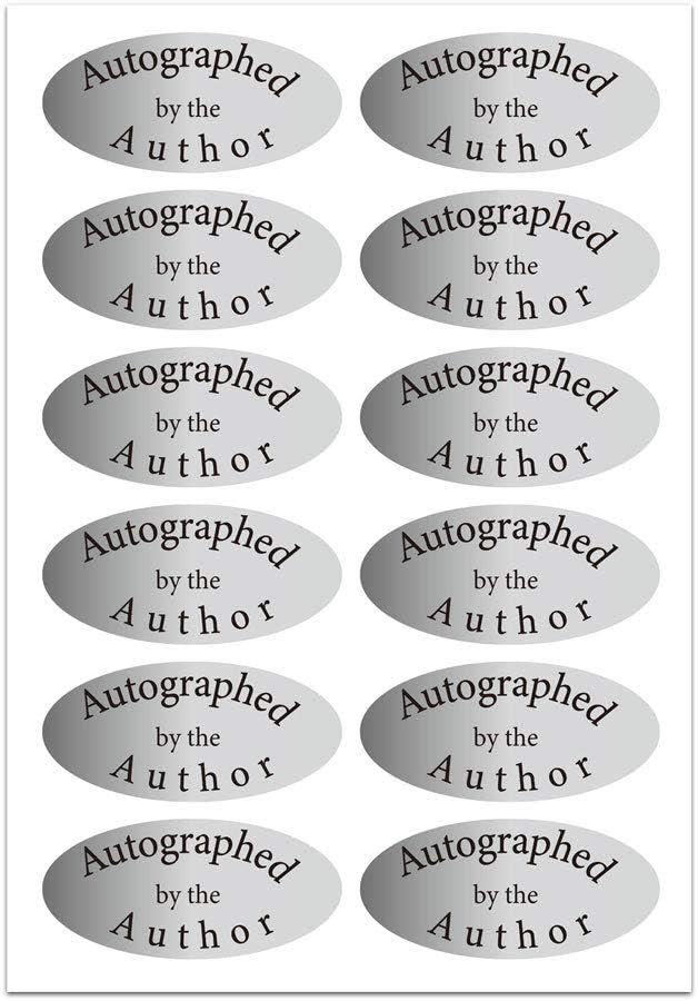Amazon.com : 'Autographed Copy' Stickers - 1 x 2 Inch Silver Foil ...