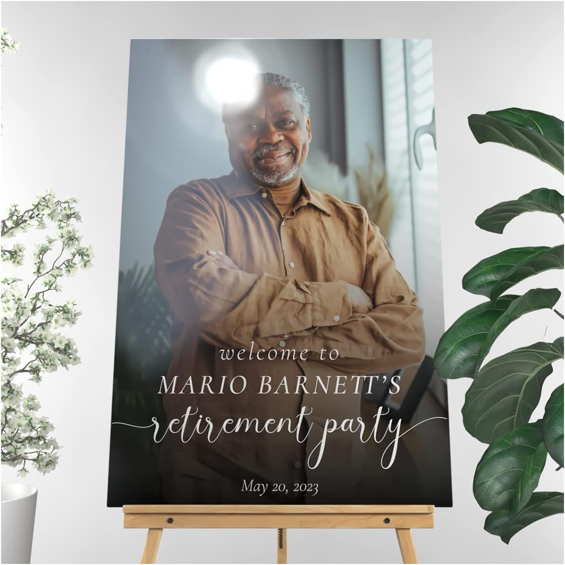 Amazon.com: Personalized Retirement Party Welcome Sign With Photo ...